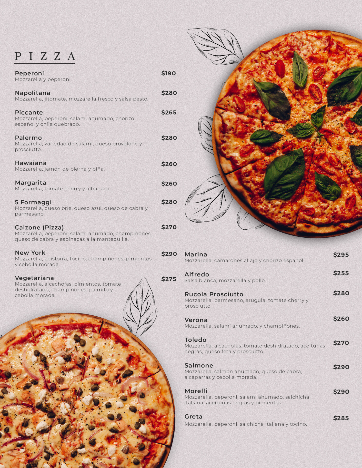 Menú Bistro - Restaurante Basilico en Ciudad Juárez, México · Auténtica ...